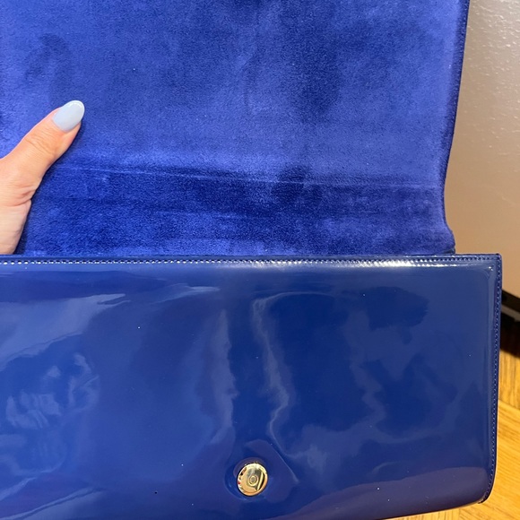 Yves Saint Laurent | Bags | Ysl Belle Du Jour Neon Blue Patent Leather ...